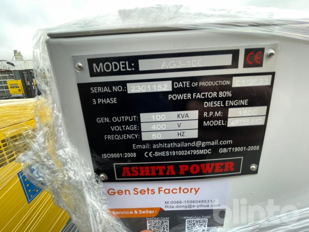 Generator - 2023 Ashita Power AG3-100 | Blinto
