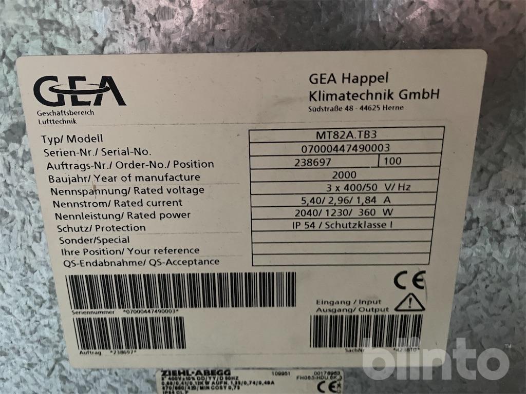 Eingangswarmlüfter - 2000 GEA Happel MT82A | Blinto
