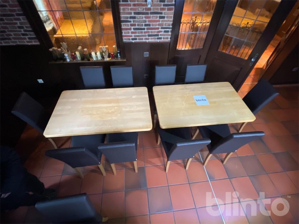 Tischgruppe - 2 Tische mit 10 Stühlen und Spiegel | Blinto