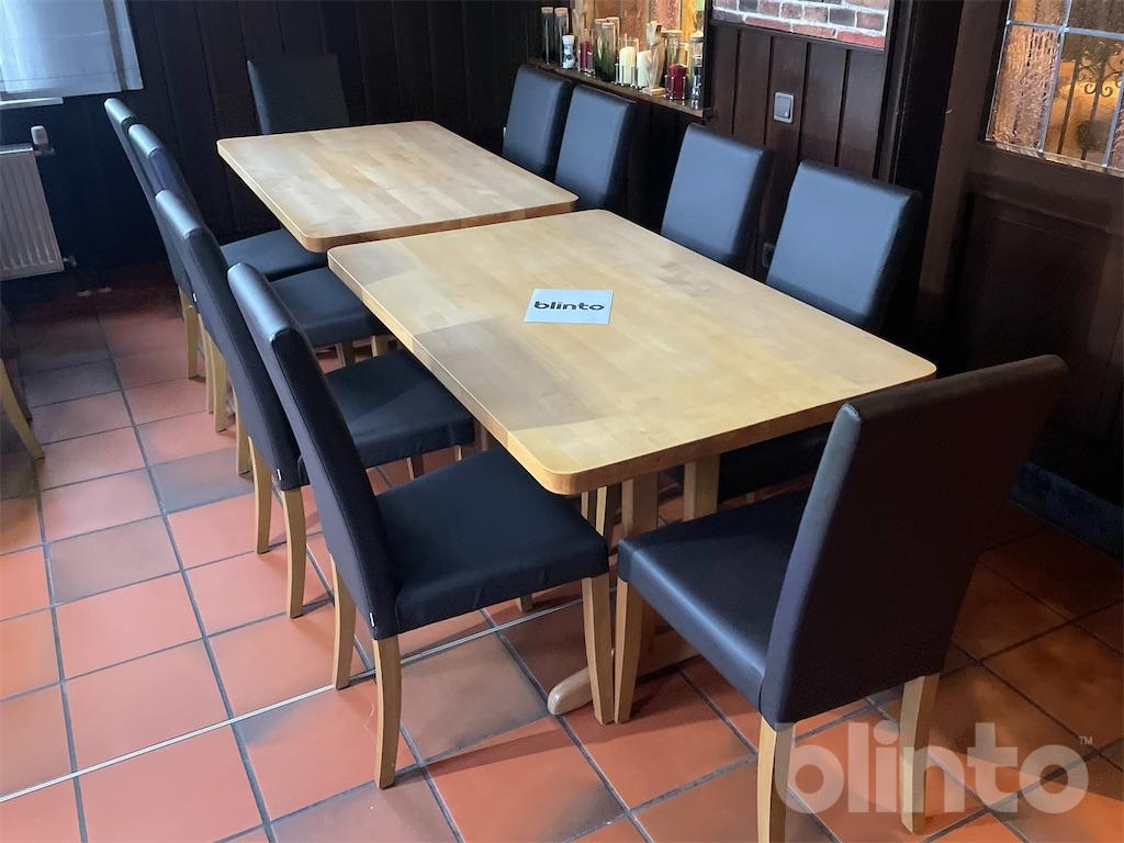 Tischgruppe - 2 Tische mit 10 Stühlen und Spiegel | Blinto